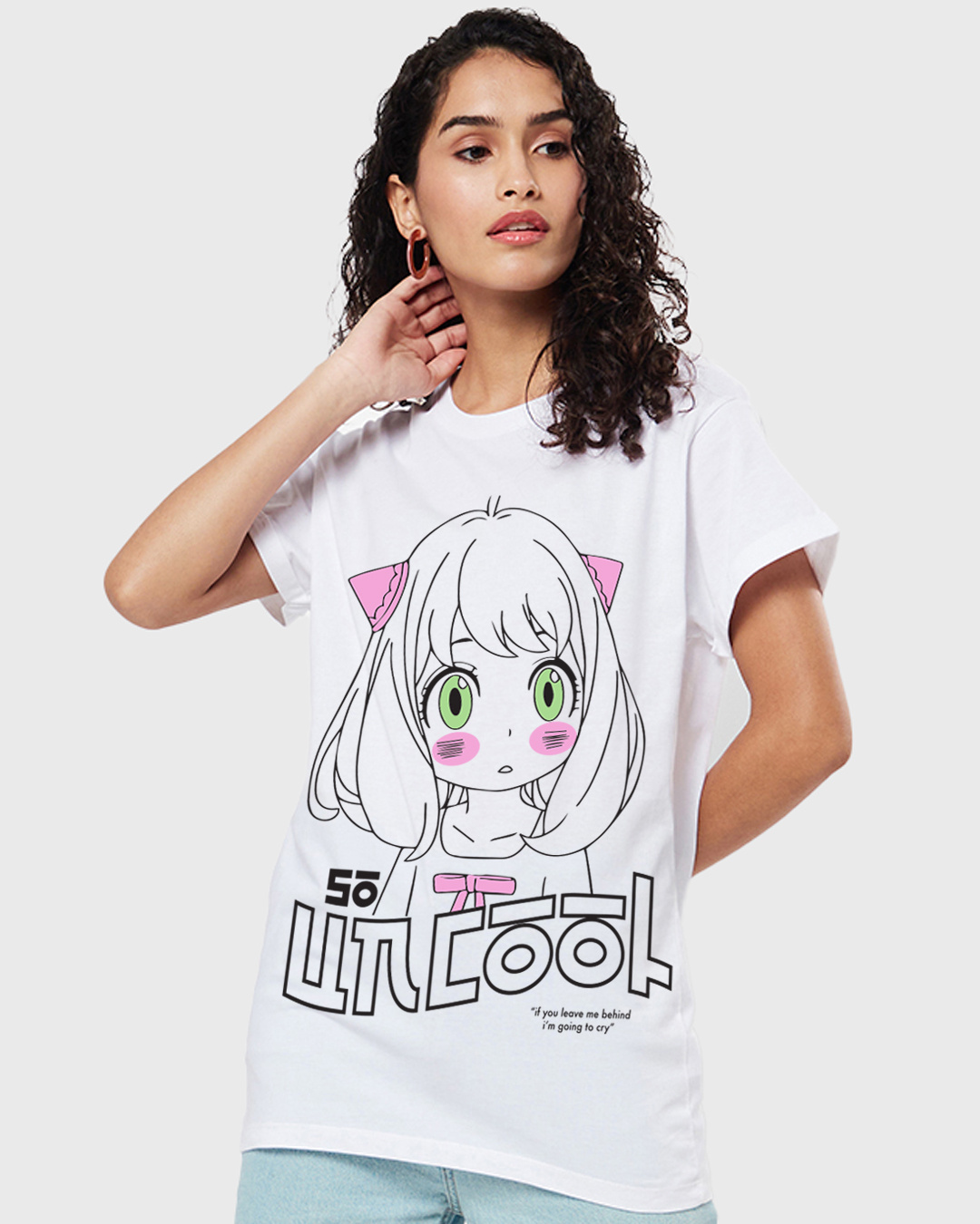 Buy Women's White So Uncool Graphic Printed Boyfriend T-shirt Online at ...