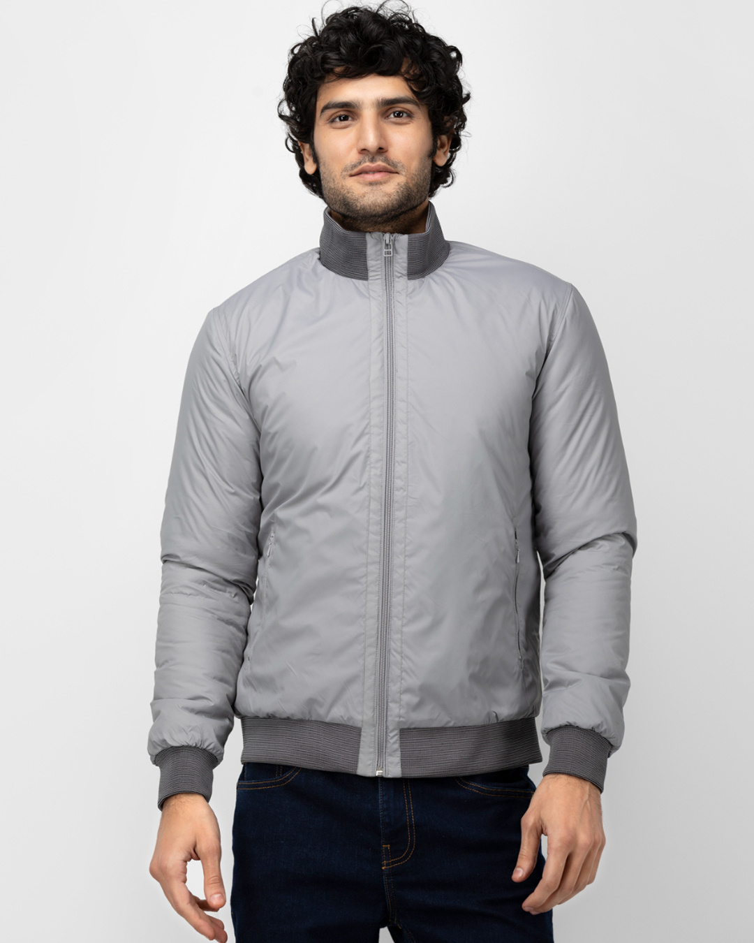 Buy SOC PERFORMANCE Light Grey Puffer Jacket Online at Bewakoof