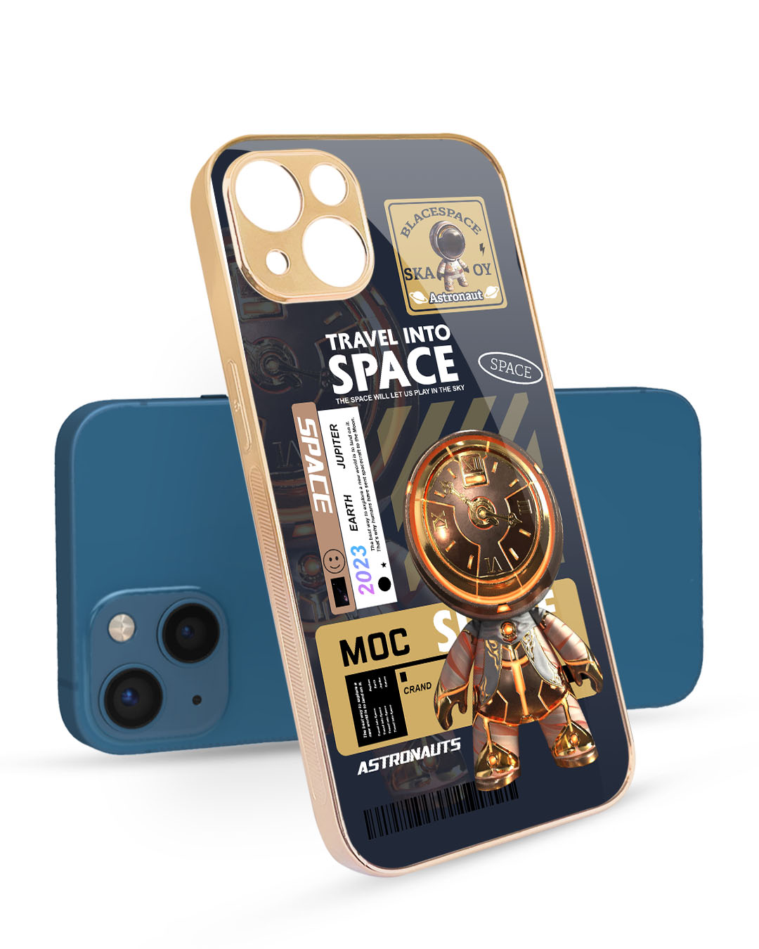 Buy Space Journy Copper Metallic Gold Premium Glass Case for Apple ...