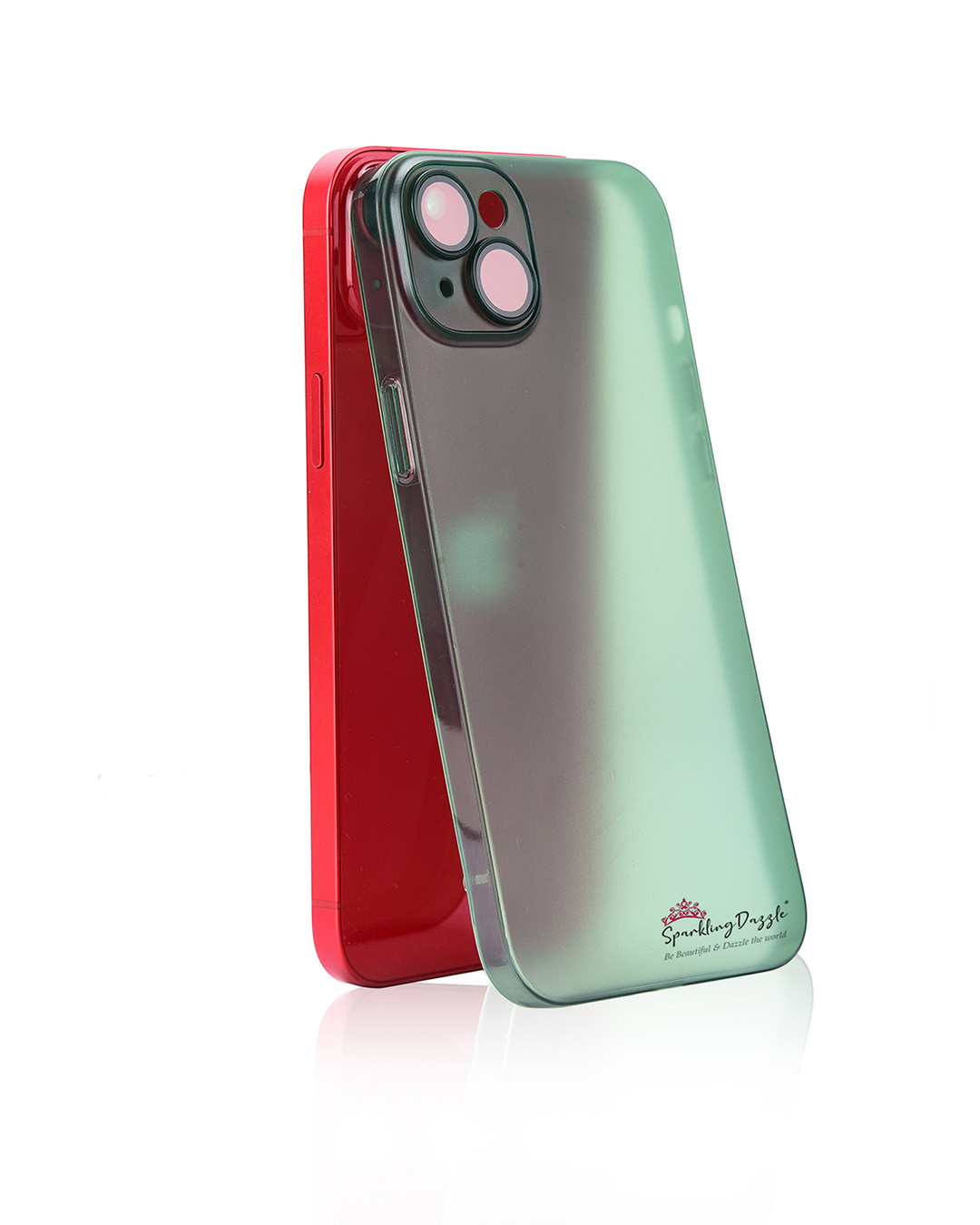 Buy Sparkling Dazzle Green Transparent Paper Cover for Apple iPhone 14 ...