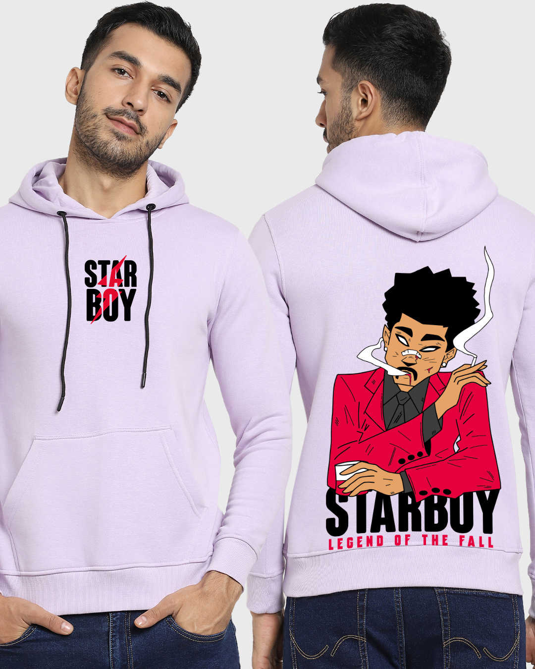 Buy Men's Purple Star Boy Graphic Printed Oversized Hoodies Online at ...