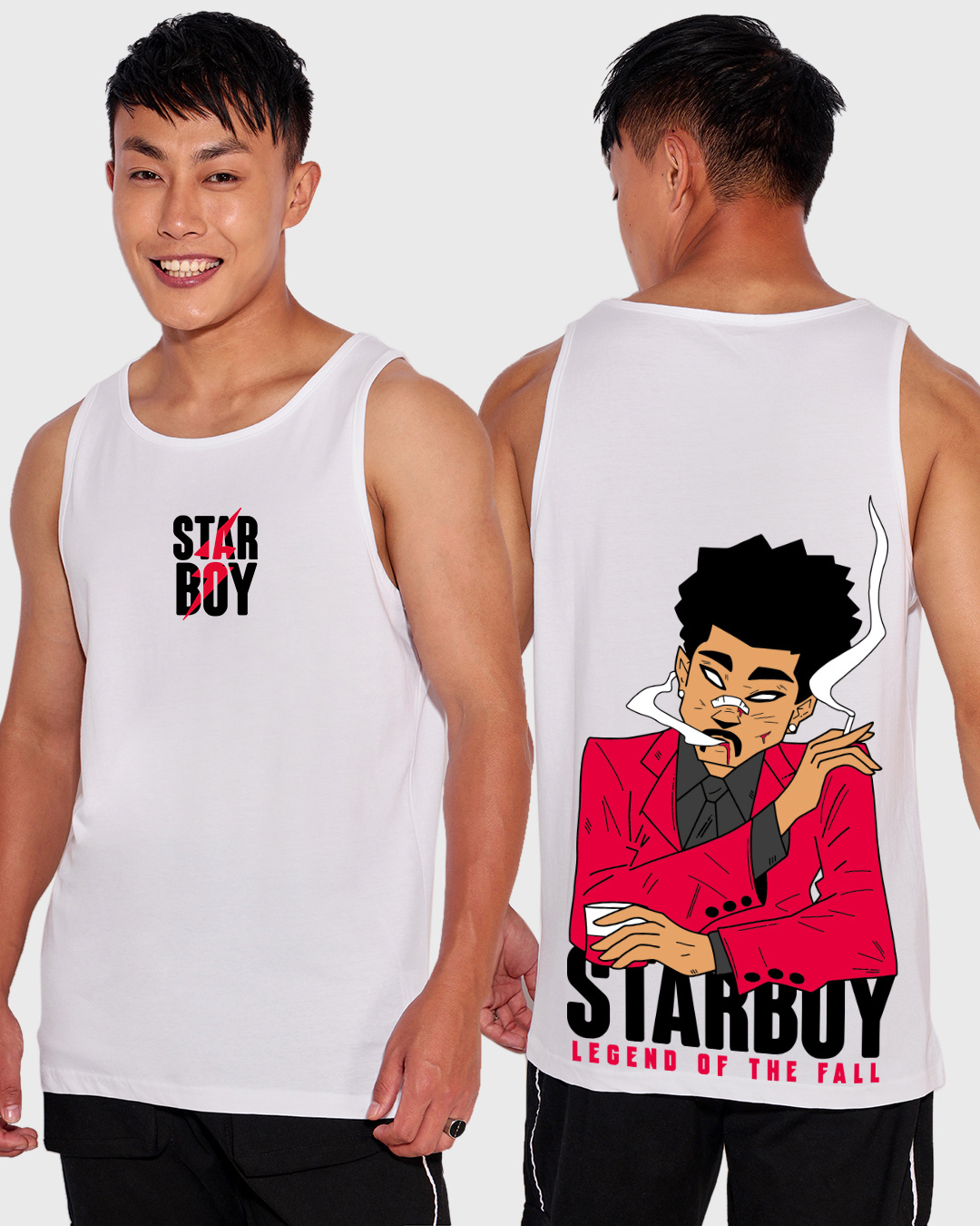 Buy Men's White Star Boy Graphic Printed Vest Online at Bewakoof