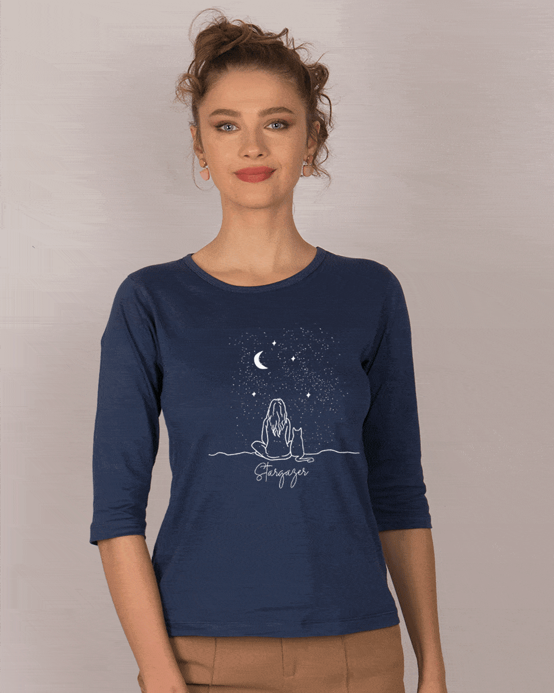 Buy Stargazers Glow In Dark Round Neck 3/4th Sleeve T-Shirt Online at ...