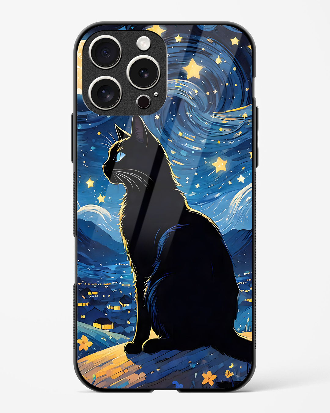 Buy Starry Night With Cat Premium Glass Case for Apple iPhone 16 Pro ...