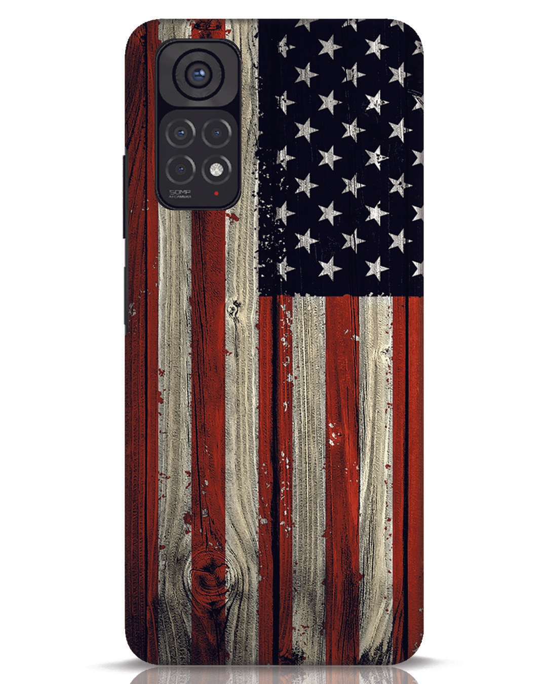 Buy Stars And Stripes Wood Designer Hard Cover for Redmi Note 11 Online ...