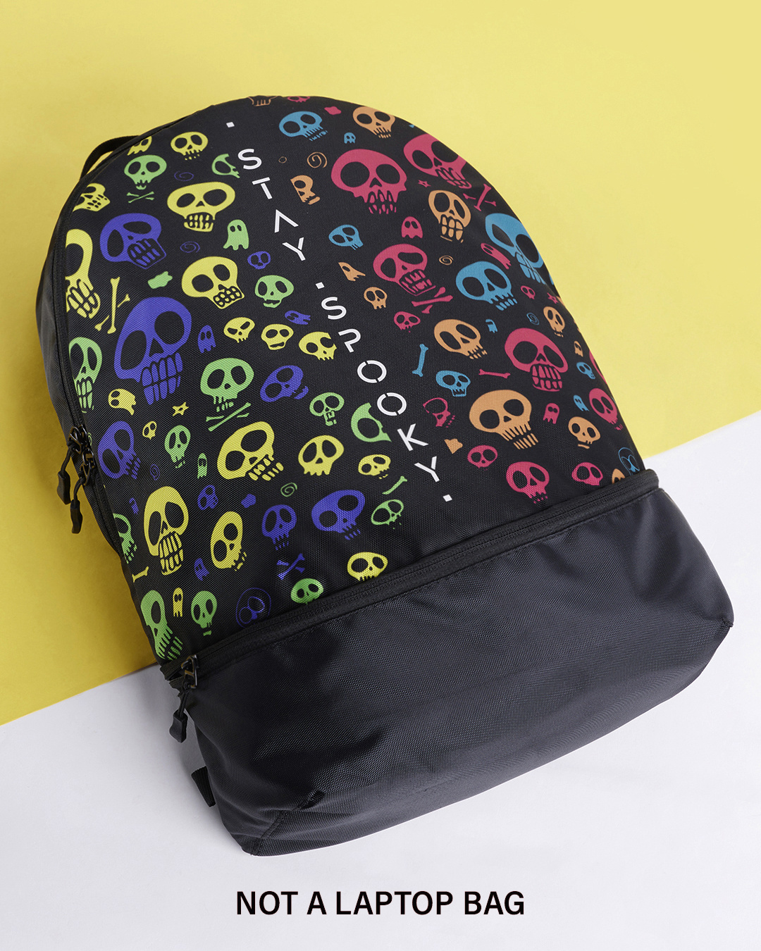Buy Unisex Black Stay Spooky Graphic Printed Small Backpack Online in ...