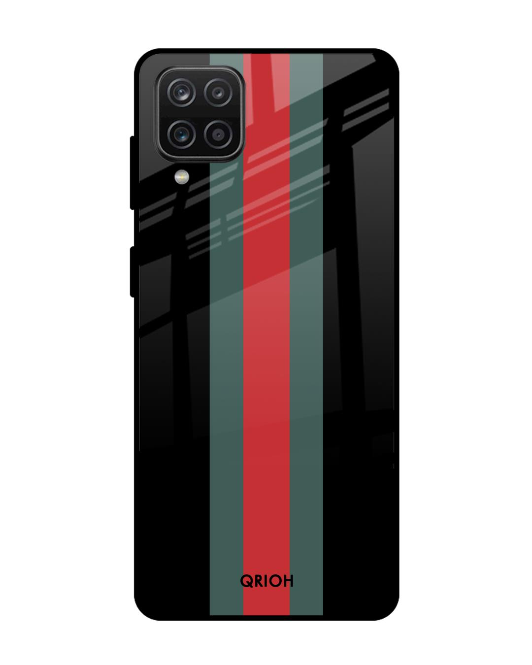 Buy Striped Premium Glass Cover For A12(Impact Resistant, Matte Finish ...