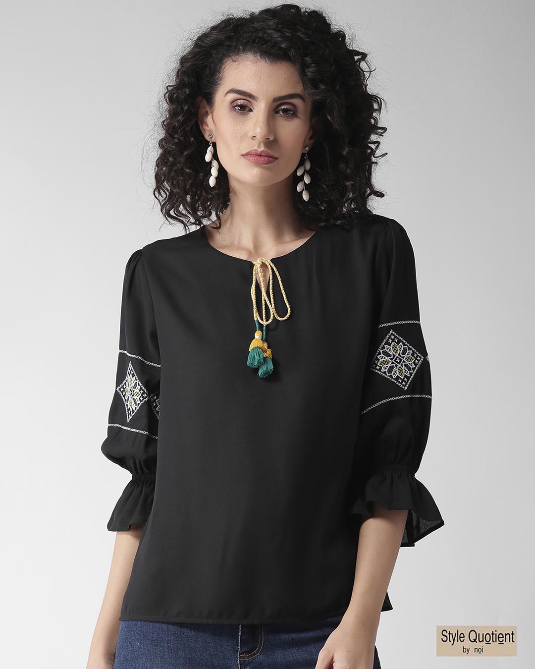 Buy Women's Black Solid Top Online at Bewakoof