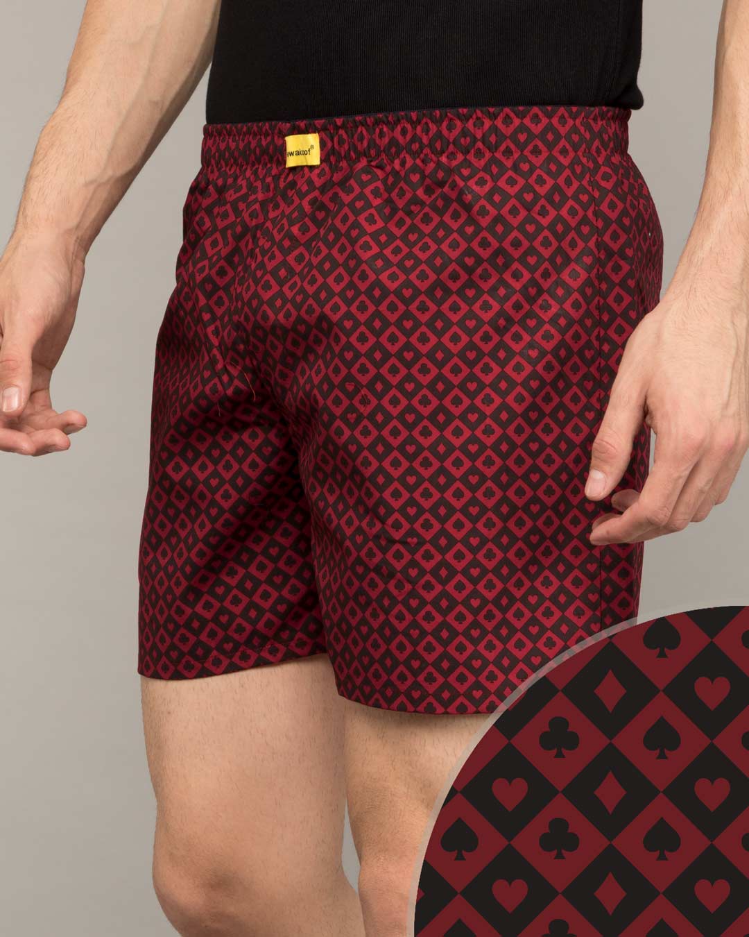 Buy Men's Red All Over Suits Harlequin Printed Boxers Online in India ...