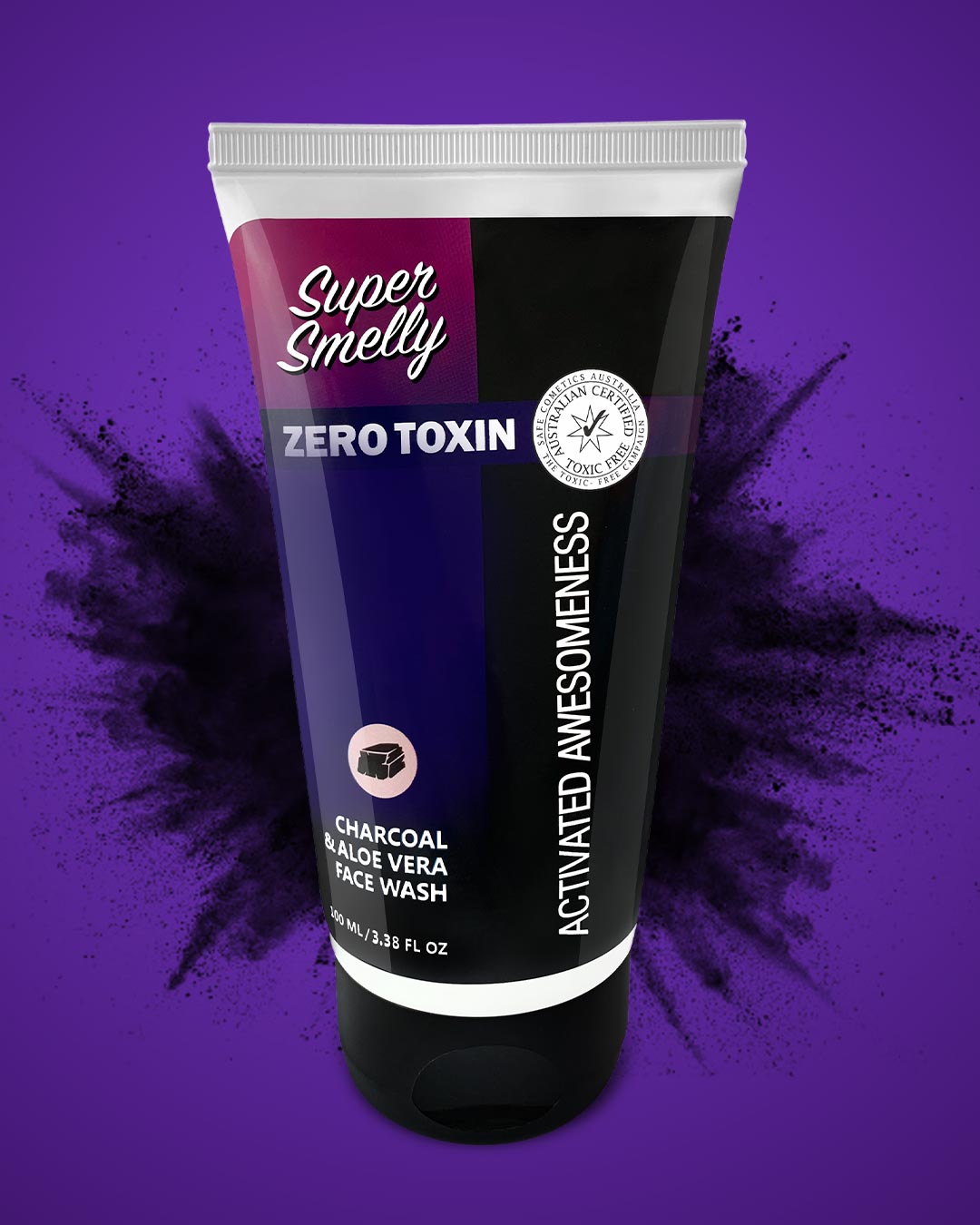 Buy Super Smelly Zero Toxin Activated Charcoal and Aloe Vera Face Wash ...