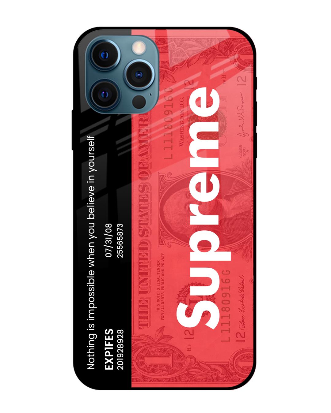 Buy Supreme Ticket Premium Glass Case for Apple iPhone 12 Pro Max ...