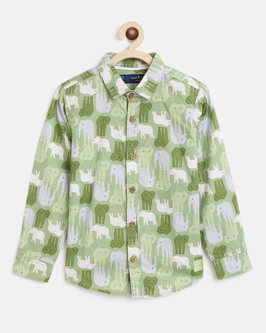 Buy Tales & Stories Boys Green Printed Shirt Online at Bewakoof