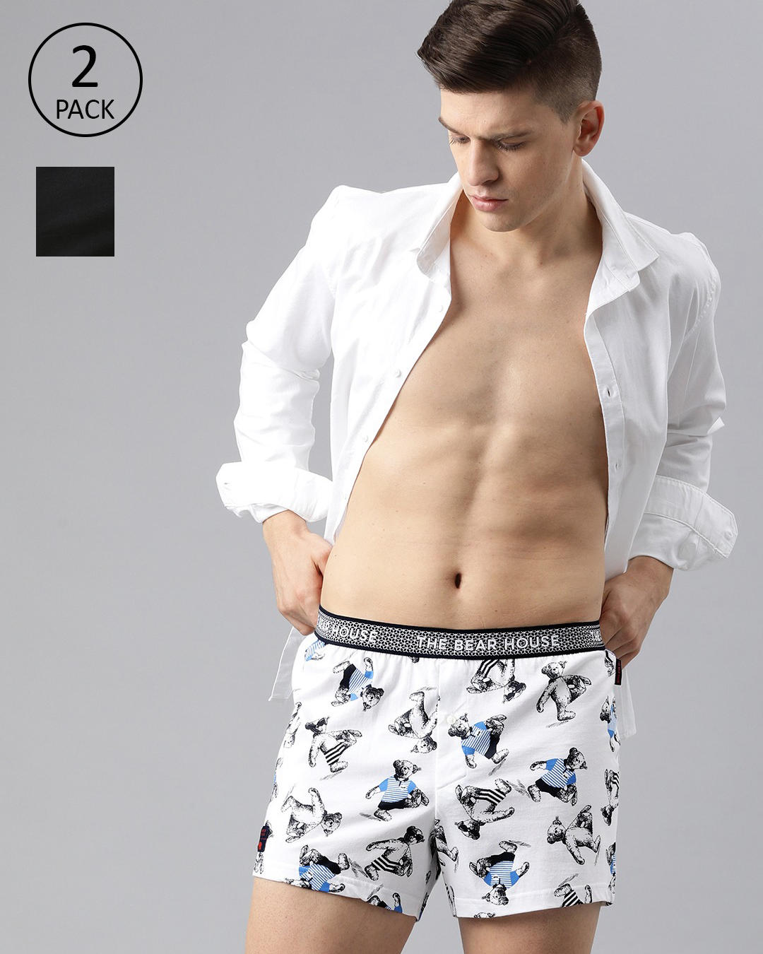 Buy Pack of 2 Men's Printed Knitted Boxers Online in India at Bewakoof