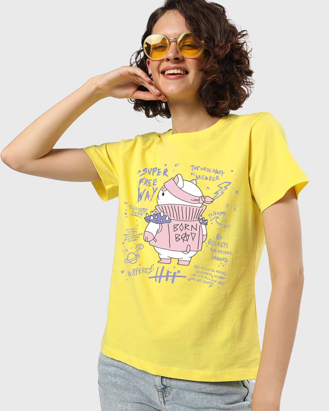 Buy Women's Yellow The Ordinary Breaker Graphic Printed T-shirt Online ...
