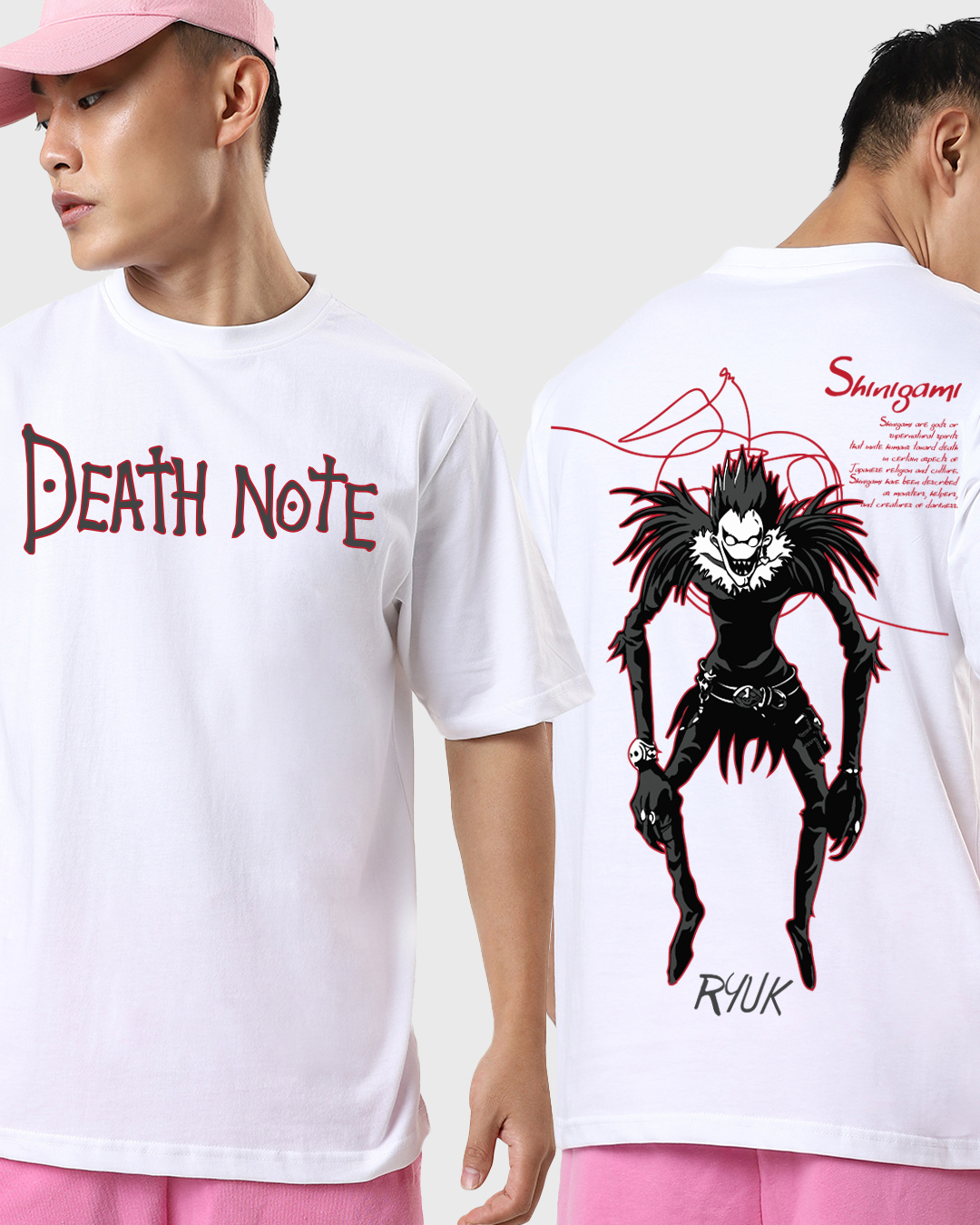 Buy Men's White The Ryuk Graphic Printed Oversized T-shirt Online at ...
