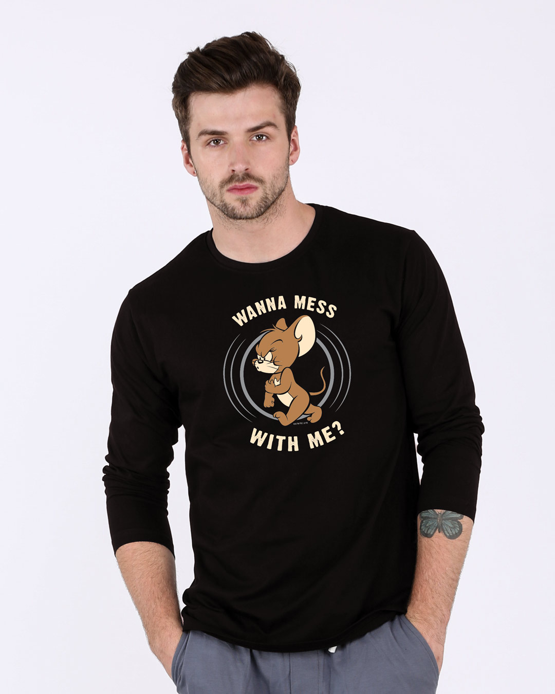 Buy Men's Black Thug Jerry (TJL)Graphic Printed T-shirt Online at Bewakoof
