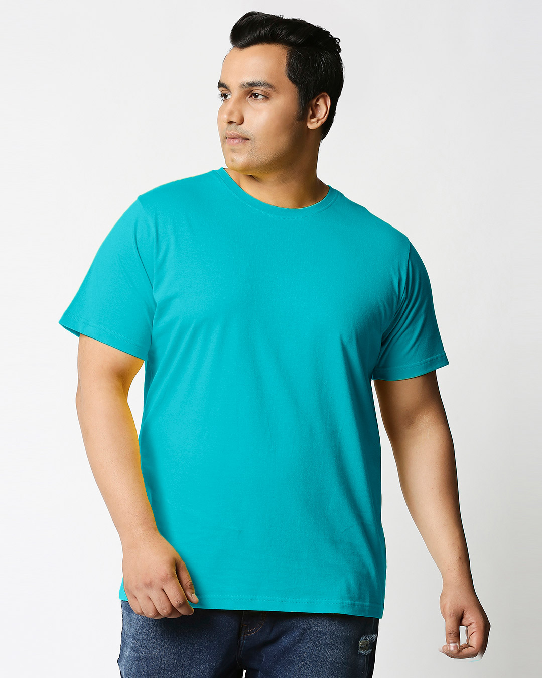 Buy Men's Tropical Blue Plus Size T-shirt Online at Bewakoof