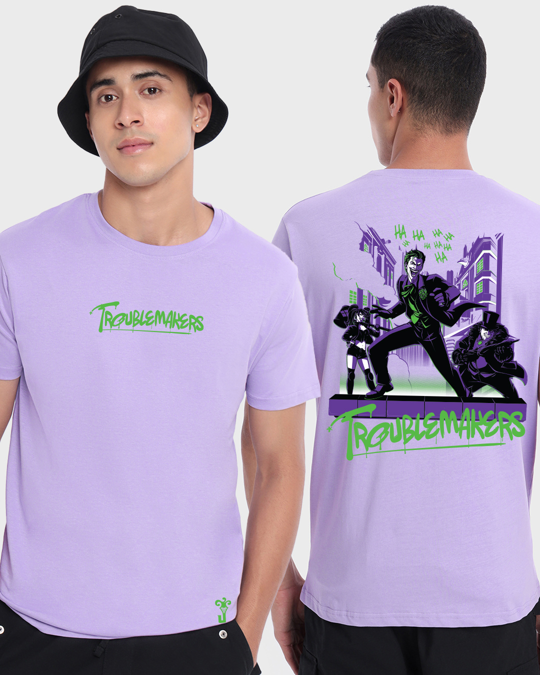 Buy Men's Purple Troublemakers Trio Graphic Printed T-shirt Online at ...