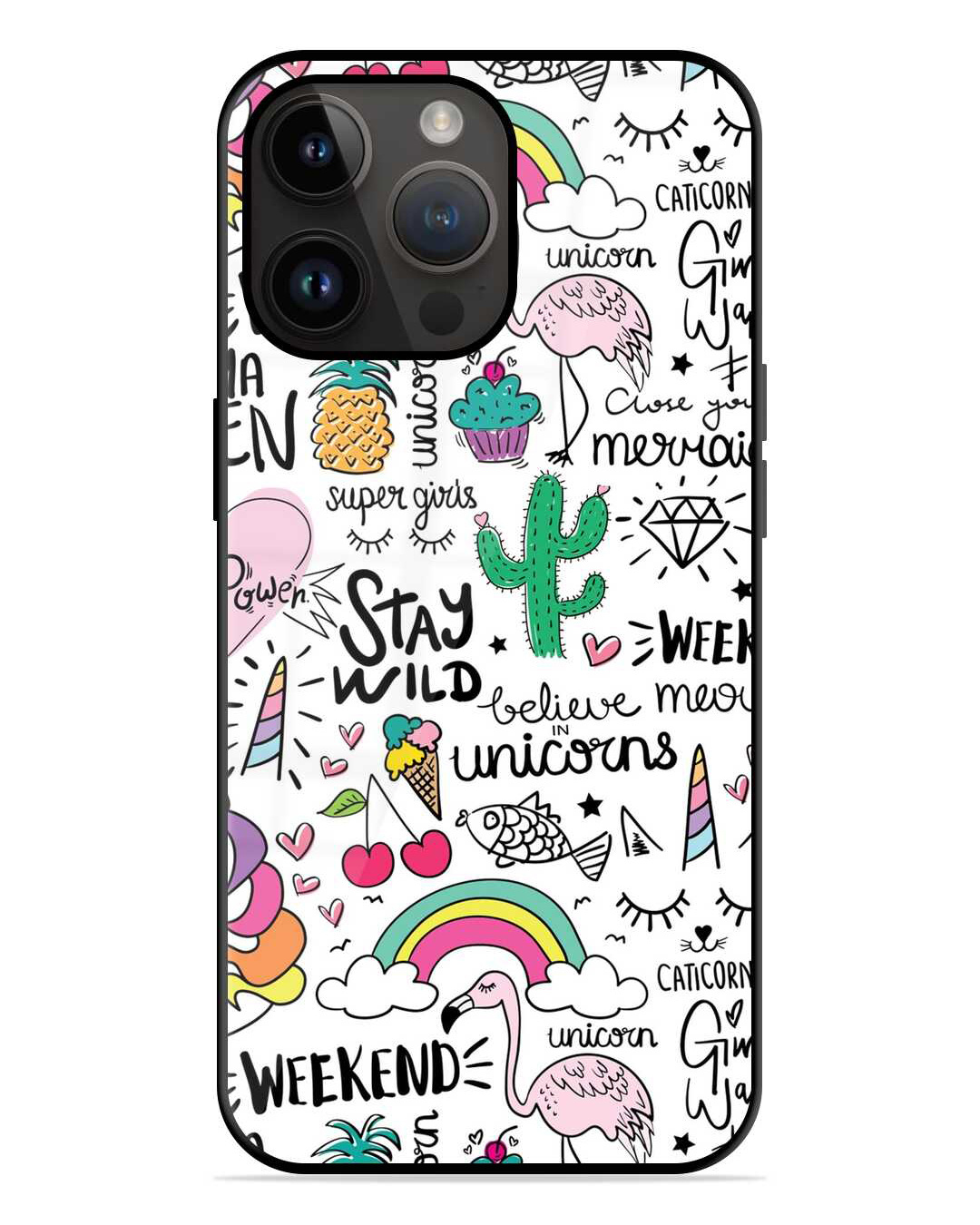 Buy Unicorn Ice Cream Premium Prined Glass Covers for Apple Iphone 14 ...