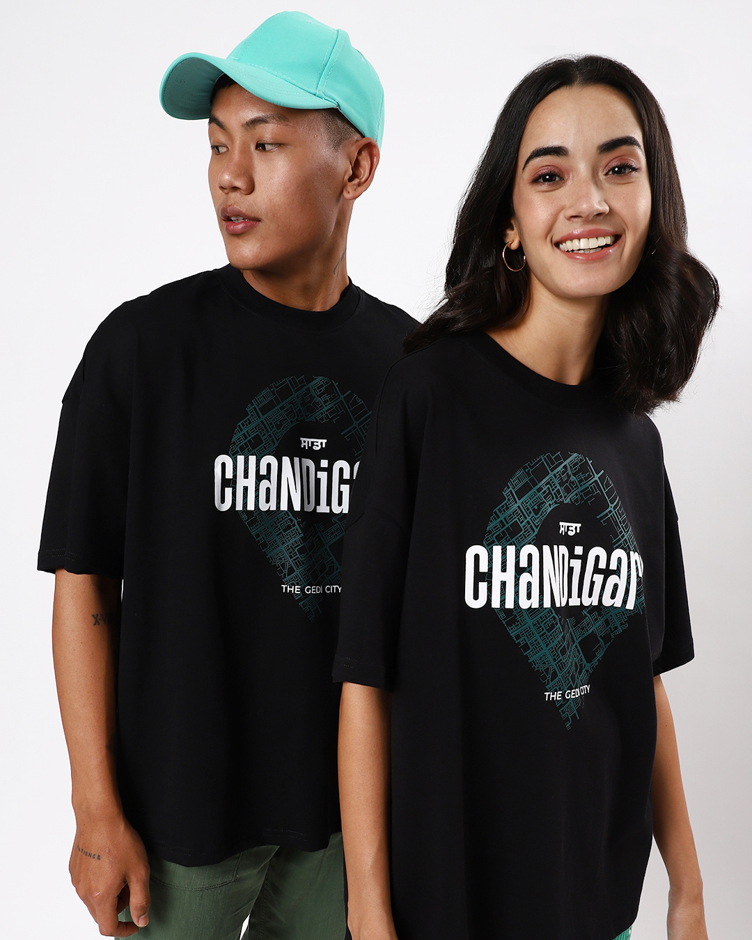 Buy Unisex Black Chandigarh Typography T-shirt Online at Bewakoof