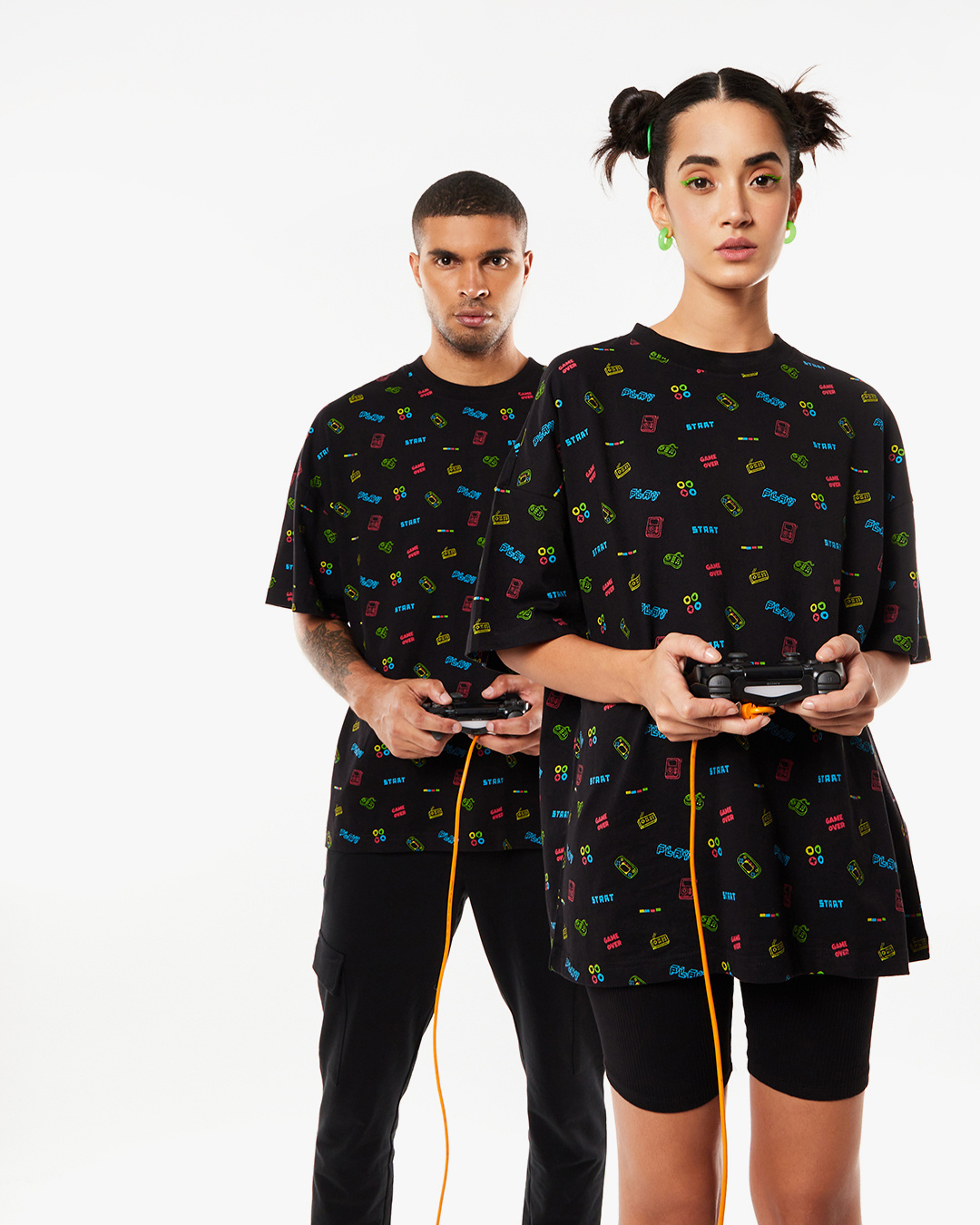 Buy Unisex Black Gamer All Over Printed T-shirt Online at Bewakoof