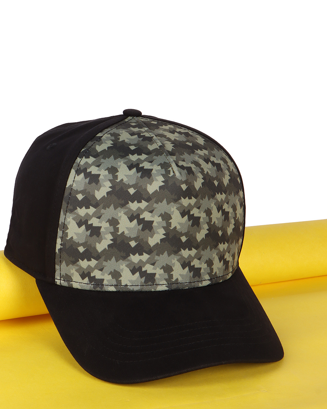 Buy Unisex Black Junglee Camo Printed Baseball Cap Online in India at ...