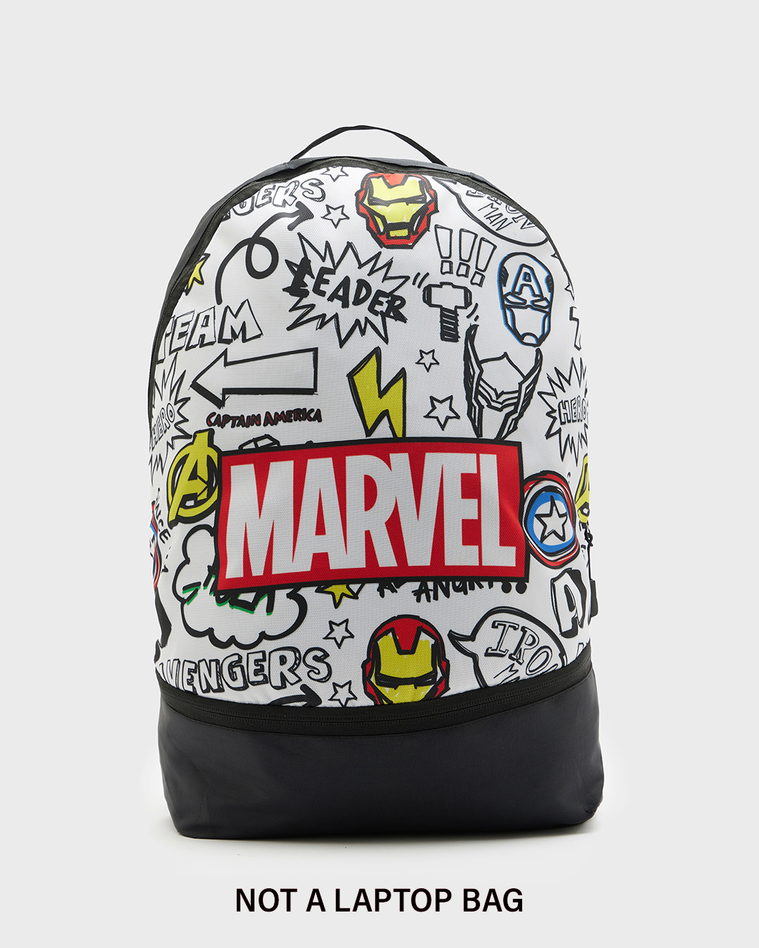 Buy Unisex Black Marvel Avengers Doodle Printed Small Backpack Online ...