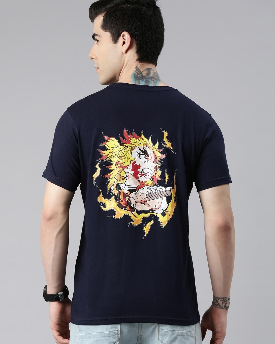 Buy Unisex Blue Demon Slayer - Rengoku Graphic Printed Anime T-shirt ... Buy Unisex Blue Demon Slayer - Rengoku Graphic Printed Anime T-shirt ...