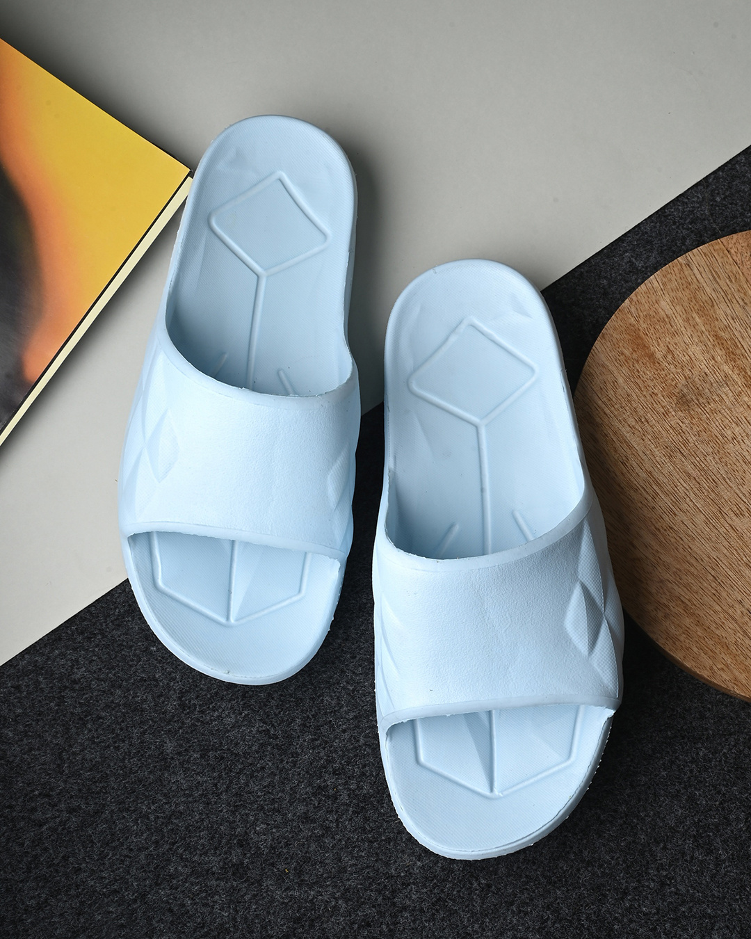 Buy Unisex Blue Sliders Online in India at Bewakoof