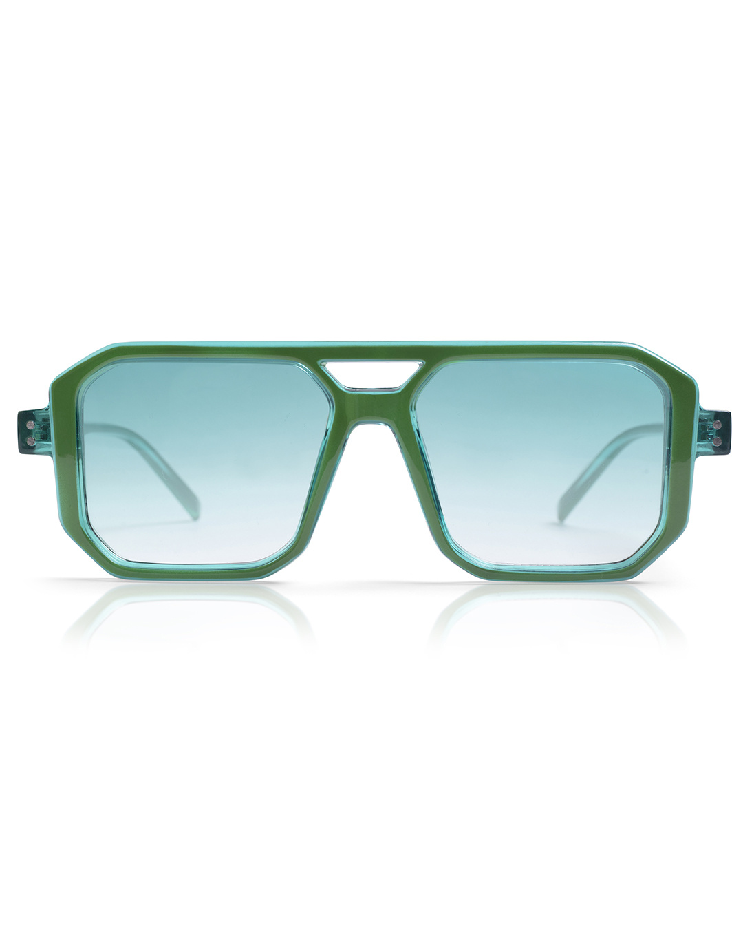 Buy Unisex Green Square UV Protected Lens Sunglasses Online in India at Bewakoof