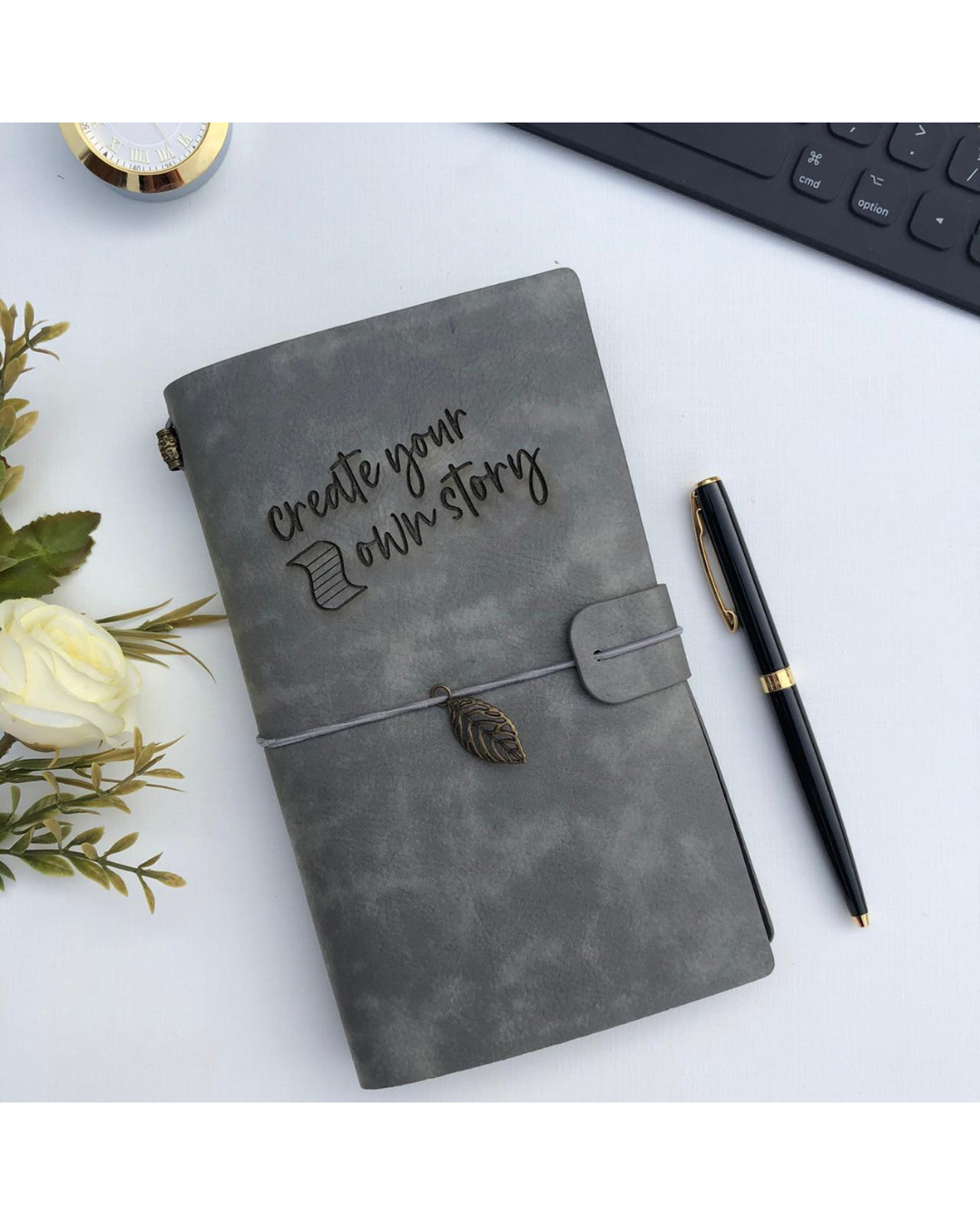 Buy Grey Create your Own Story, Handstitched Notebook (120 pages ...