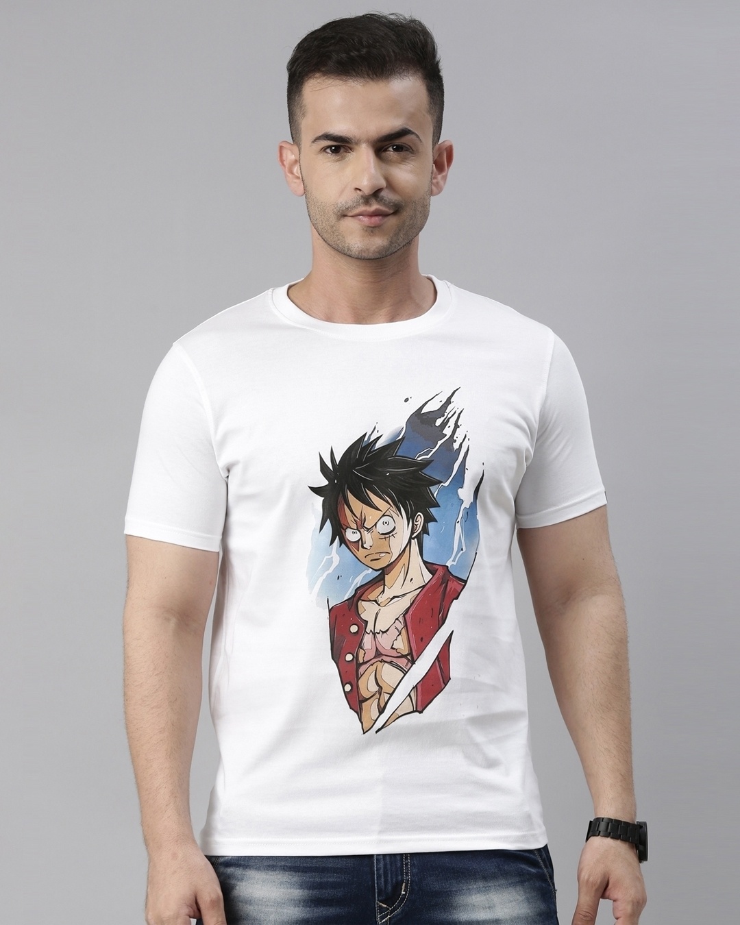 Buy Unisex White D Luffy One Piece Anime T Shirt Online At Bewakoof