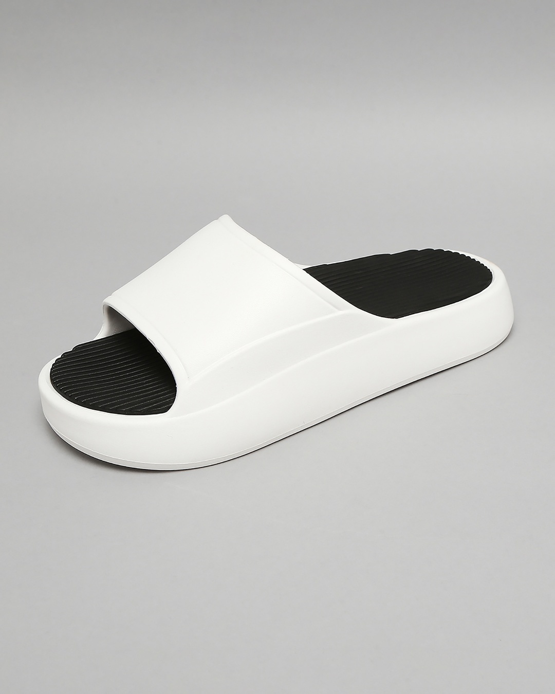 Buy Unisex White Sliders Online in India at Bewakoof