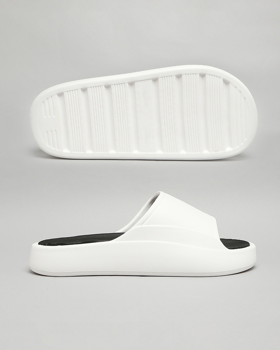 Buy Unisex White Sliders Online in India at Bewakoof