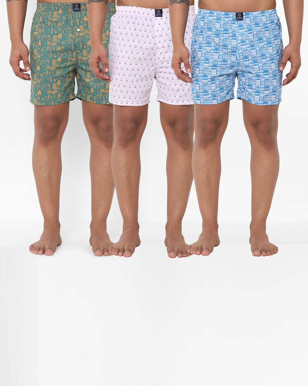 Buy Pack of 3 Men's Printed Regular Fit Boxers Online in India at Bewakoof