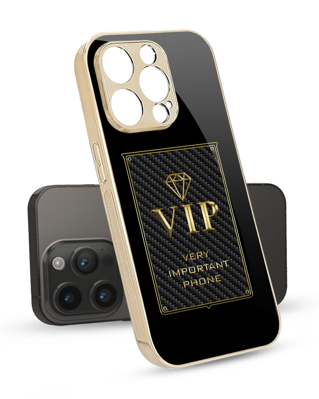 Buy VIP Metallic Gold Premium Glass Case for Apple iPhone 14 Pro Online ...