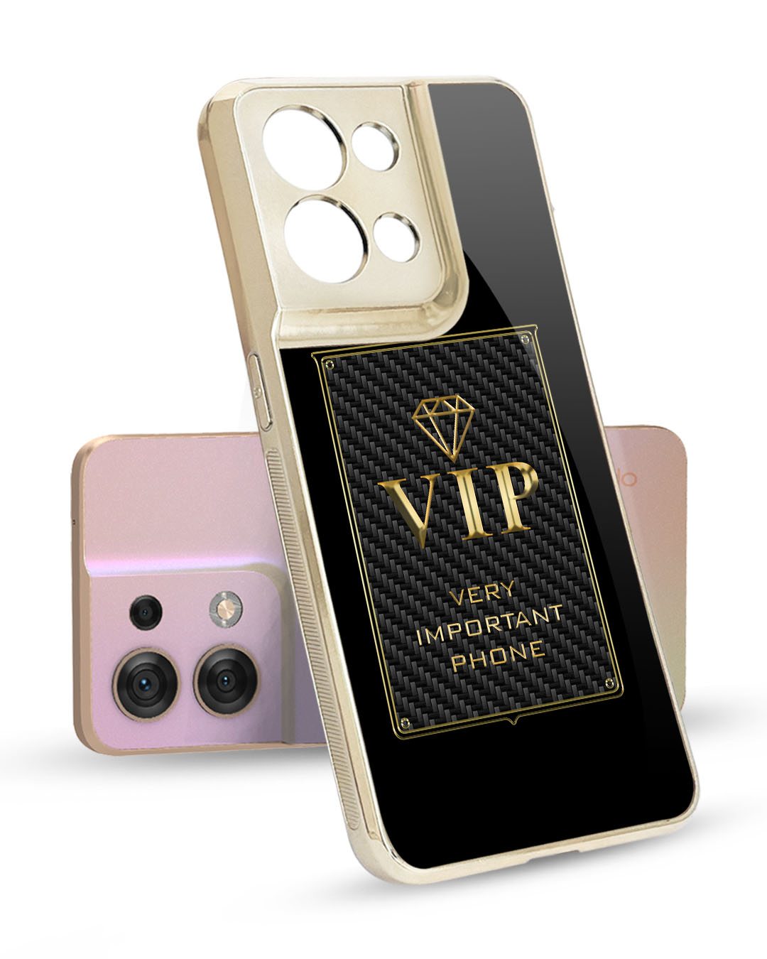 Buy VIP Metallic Gold Premium Glass Case for Oppo Reno8 5G Online in ...