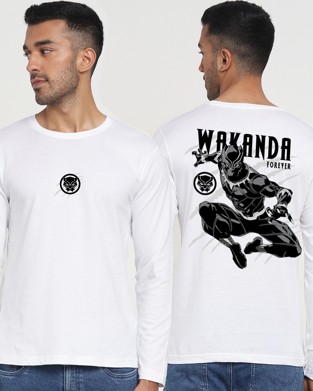 Buy Men's White Wakanda Forever The King Graphic Printed T-shirt Online at Bewakoof