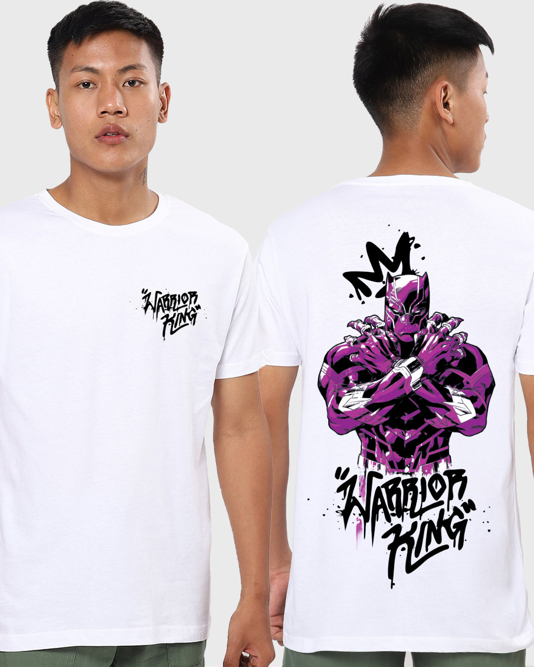 Buy Mens White Warrior King Graphic Printed T Shirt For Men White