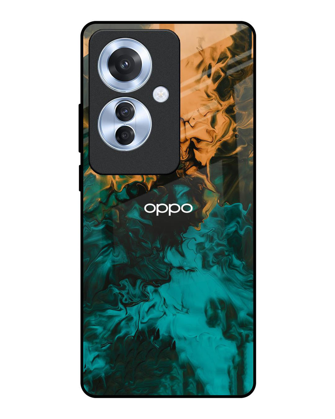 Buy Watercolor Wave Premium Glass Case for Oppo F25 Pro 5G(Shock Proof ...