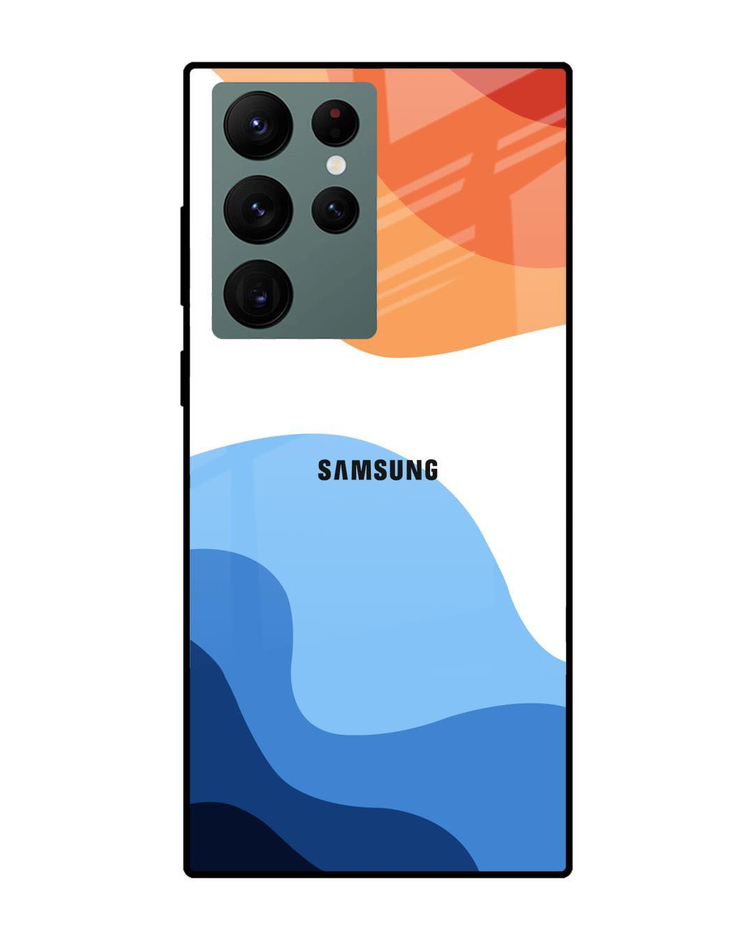 Buy Wavy Color Pattern Premium Glass Case for Samsung Galaxy S22 Ultra ...