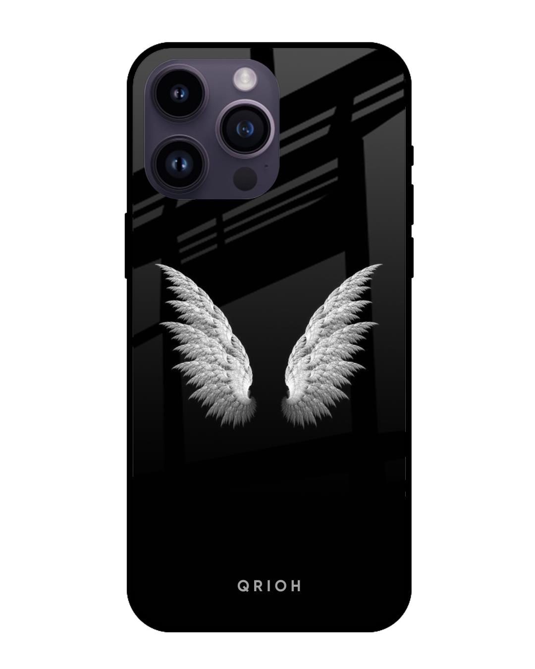 Buy White Angel Wings Premium Glass Case for Apple iPhone 14 Pro Max ...