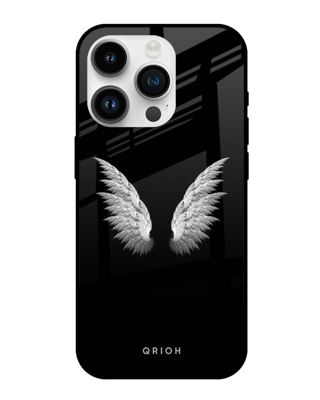 Buy White Angel Wings Premium Glass Case for Apple iPhone 14 Pro (Shock ...