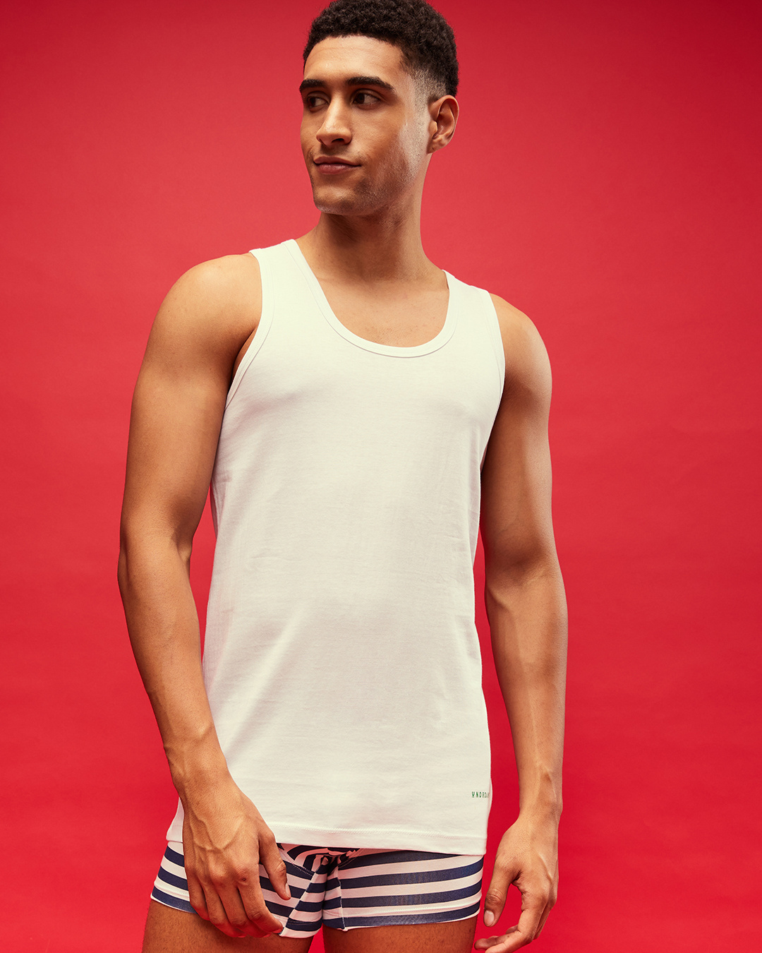 Buy Men's White Slim Fit Basic Vest Online at Bewakoof