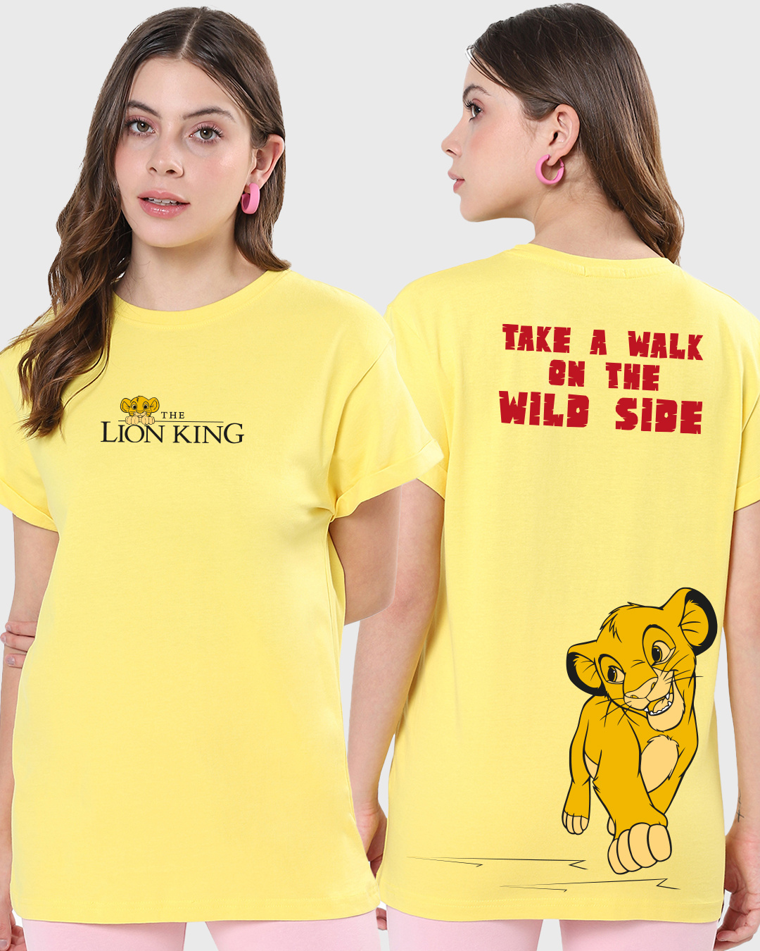 Buy Women's Yellow Wild Side Graphic Printed Boyfriend T-shirt Online ...