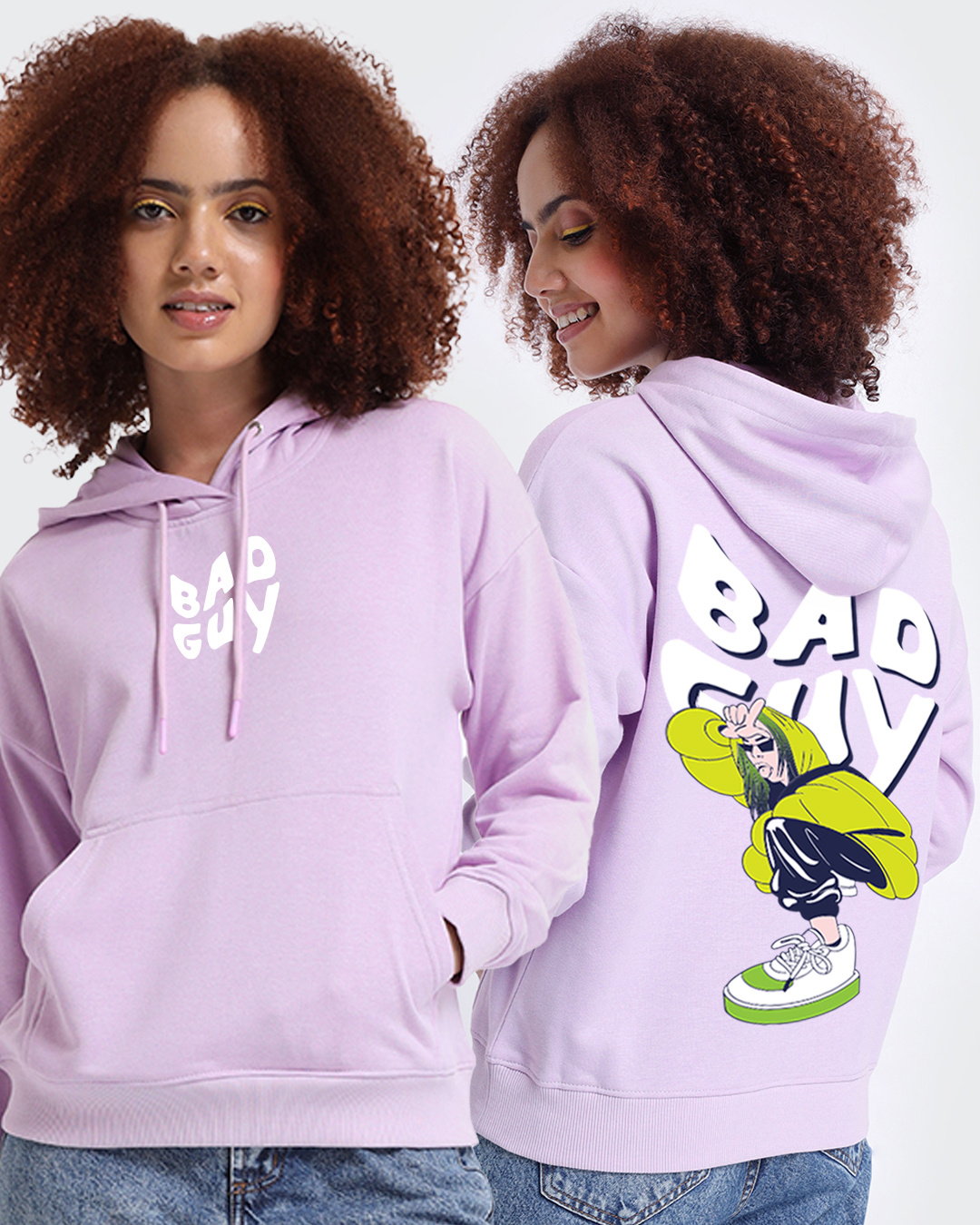 Buy Women's Purple Bad Guy Billie Graphic Printed Oversized Hoodies ...
