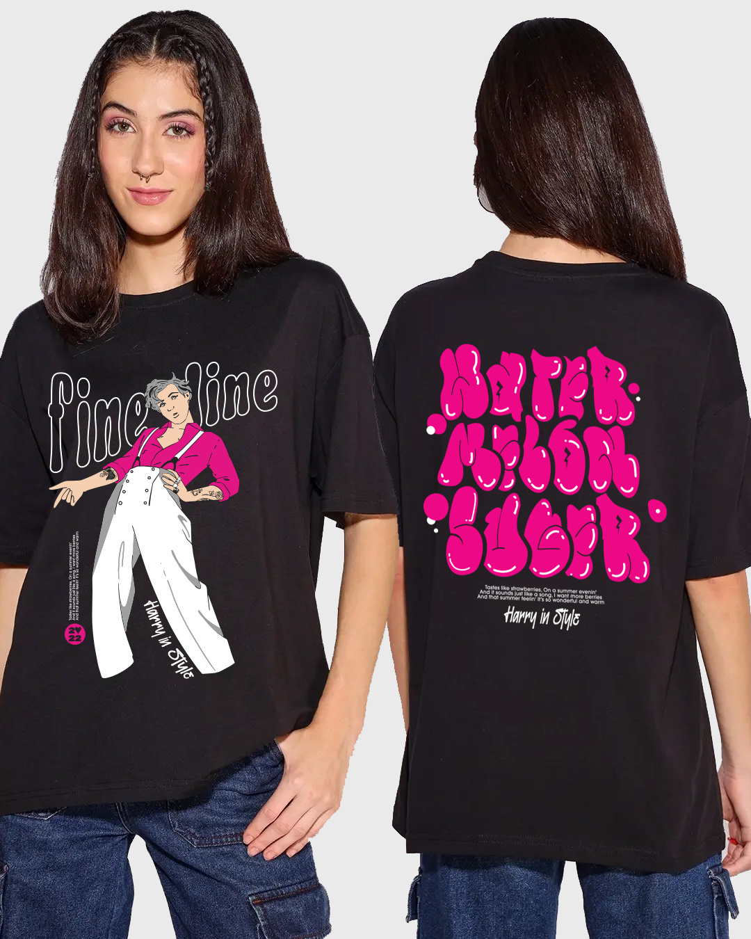 Buy Women's Black Watermelon Sugar Graphic Printed Oversized T-shirt ...