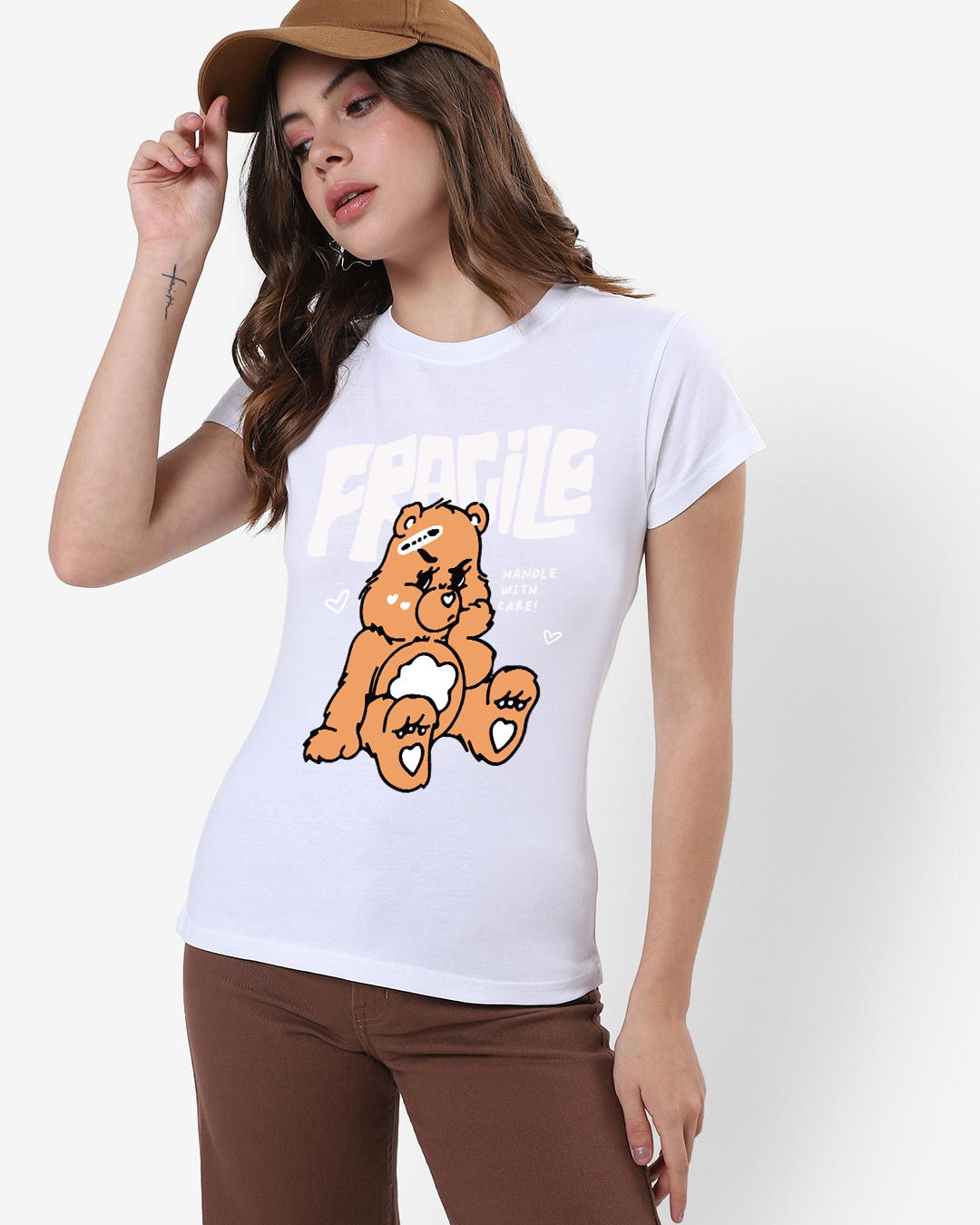 Buy Women's White Fragile Graphic Printed T-shirt Online at Bewakoof