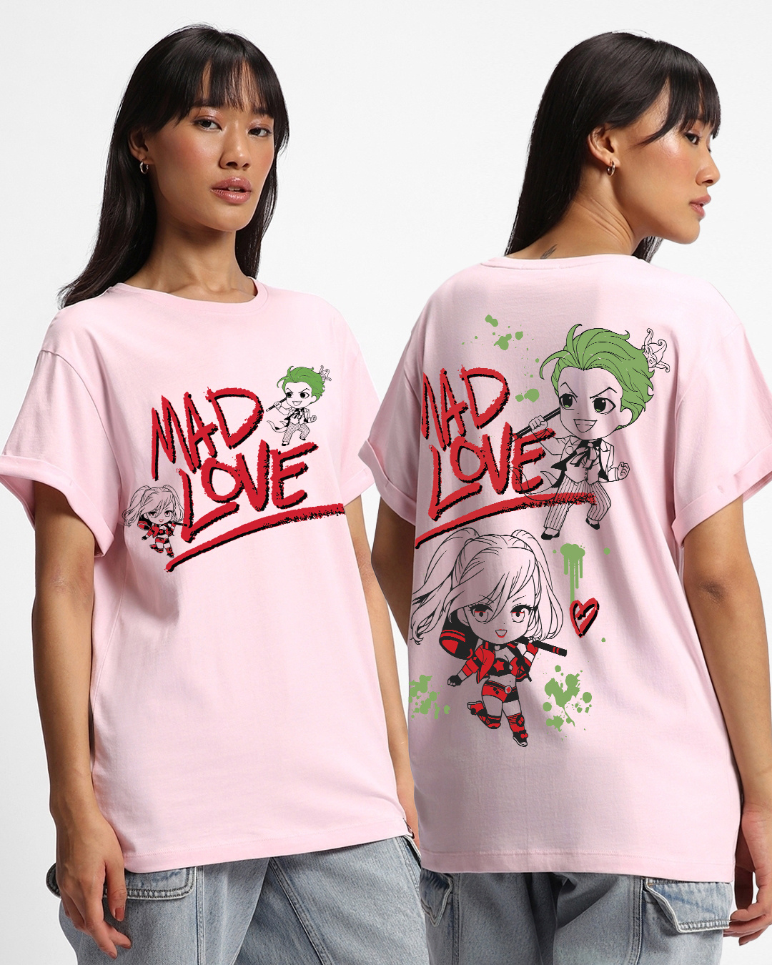 Buy Women's Pink Mad Love Graphic Printed Boyfriend T-shirt Online at Bewakoof