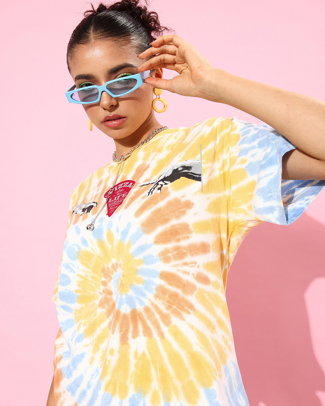 Buy Womens Multicolor Tie And Dye Oversized T Shirt Online At Bewakoof